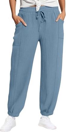 Generic Pantalons Running Femme Chic D&eacute;t&eacute; Long Pants &Eacute;lastique Relax Fit D&eacute;tente Sweatpant Respirant Confortable V&ecirc;tement Fluide Classique Taille Haute 2026 P
