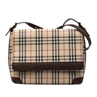 Burberry Sac bandouli&egrave;re Pre-owned en toile House Check - Femme - Pre-owned - Beige - Taille: ONE Size