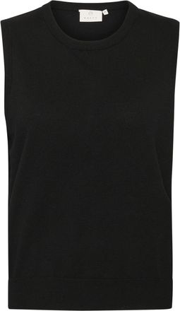 Kaffe Womens Slipover Knitted Sleeveless Round Neck Regular Fit Hip Length