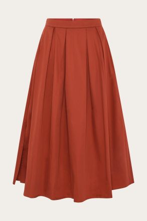 Knowledge Cotton Apparel Damen vegan Rock Satinfalte Gebrannter Ziegelstein