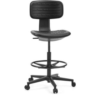 hjh OFFICE Chaise de travail / chaise de comptoir TOP WORK B PU pi&egrave;tement m&eacute;tallique noir hjh OFFICE