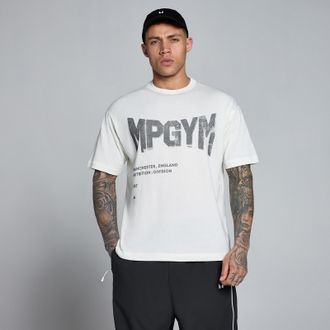 MyProtein T-shirt graphique MP Lift en coton burnout homme - Blanc r&eacute;tro - XS