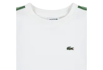 Lacoste T-Shirt Lacoste Kids T-Shirt in Wei&szlig; mit Logostreifen & Krokodil-Stickerei