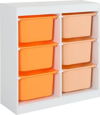 Sweeek Kinderm&ouml;bel mit 6 bunten Aufbewahrungsbeh&auml;ltern