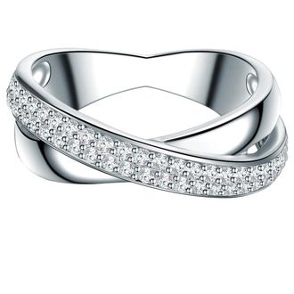 Trilani Ring - Sterling Silber Ring Zirkonia - Gr. 50 - in Silber - f&uuml;r Damen