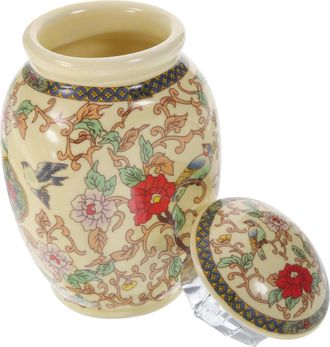 SOLUSTRE Keramik Teedose Vorratsglas 510 Ml Tee Vorratsdose Mit Luftdichtem Deckel Chinesischer Stil Multifunktional Für Küche Und Schreibtisch