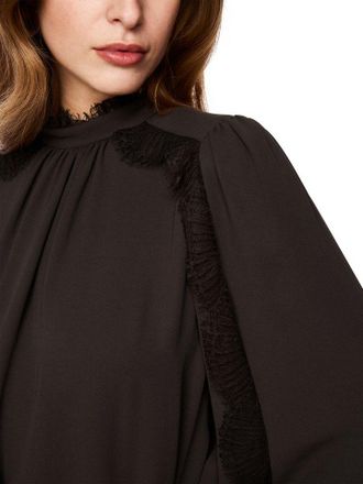 Marc Cain Langarmbluse Fading Flowers Premium Damenmode flie&szlig;end, mit Spitze