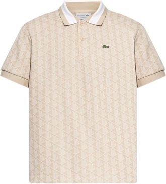 Lacoste Homme, Tops, Beige, Taille: 2XL Polo Jacquard Monogramme