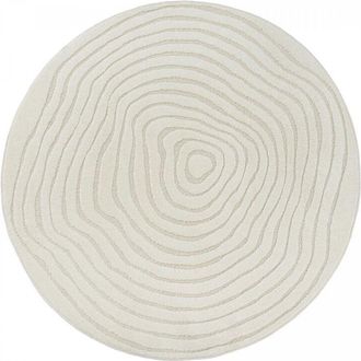 Un amour de tapis Tapis rond 160 cm cr&egrave;me - Tiss&eacute; en polypropyl&egrave;ne - Anti-poussi&egrave;re et anti-acariens - R&eacute;sistant aux UV et facile dentretien - Unamourdetapis