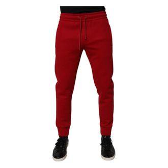 Dolce & Gabbana Homme, Pantalons, Rouge, Taille: XS Pantalon de jogging en coton