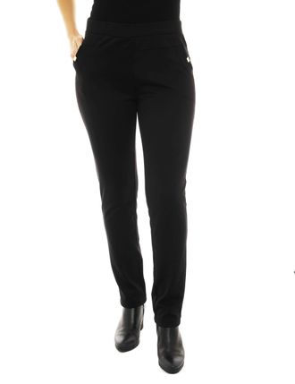 YESET Damen Thermo Hose Elegant Fleece Schlupfhose schwarz 170 48-5XL