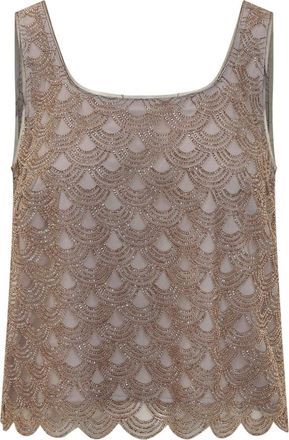 Rotate Rotate Birger Christensen, Femme, Blouses et Chemises, Gris, Taille: 34 FR Scallop Sequin Top