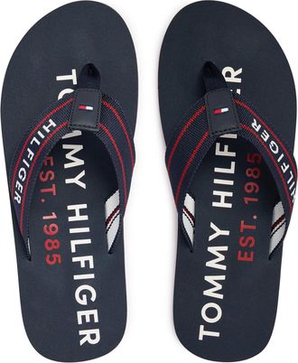 Tommy Hilfiger Zehentrenner Tommy Hilfiger Sporty Hilfiger Beach Sandal FM0FM05805 Dunkelblau