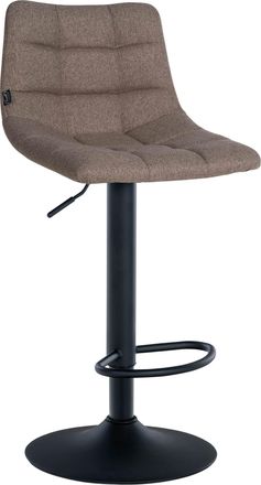 Clp Barhocker Jerry Stoff I Höhenverstellbarer Barstuhl I 360° Drehstuhl Mit Rückenlehne Für Küche Und Lounge, Farbe:Taupe, Gestell Farbe:schwarz
