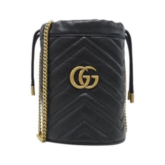 Gucci Pre-owned GG Marmont Quilted Chevron Leather Shoulder Bag - - Pre-owned - Damen - Schwarzk - ONE SIZE