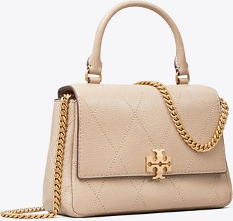 Tory Burch Gesteppte Mini Charlie Crossbody Bag mit Tragegriff oben