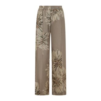 Brunello Cucinelli Bloom Print Pongee Hose - - Trousers - Damen - Gr&uuml;n - L