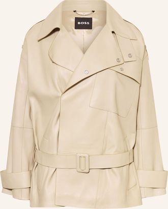 HUGO BOSS Lederjacke Satila beige