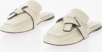 Loewe Lederclogs mit eckiger Spitze Loewe