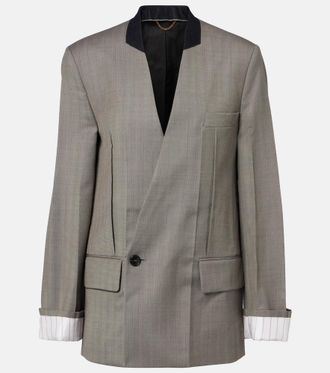 Victoria Beckham Blazer en laine vierge &agrave; chevrons