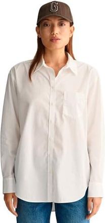 GANT Poplin Shirt Chemise en Popeline Rel, White, 36 Femme