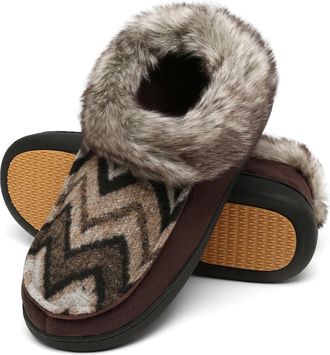 Mishansha Warme Hausschuhe Damen Winter Plüsch Pantoffeln Memory Foam Slippers Taupe,Gr.40 EU
