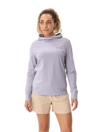 Vaude Kapuzensweatshirt WOMENS TUENNO PULLOVER mit Logopr&auml;gung auf dem Arm, mit Schalkragen und Kapuze