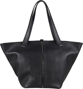 Alexander Smith Femme, Sacs, Noir, Taille: ONE Size Lauren Large sac à main avec bandoulière en cuir noir grainé