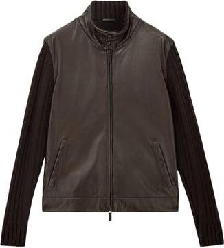 Emporio Armani Veste col montant en cuir de mouton