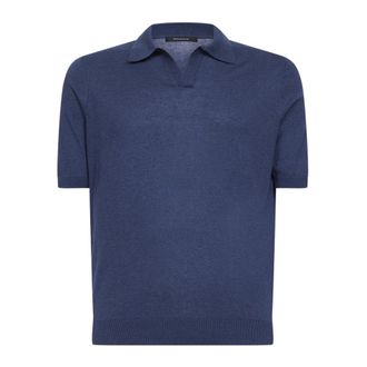 Tagliatore Keith V-Ausschnitt T-Shirt - - Tops - Herren - Blau - 2XL