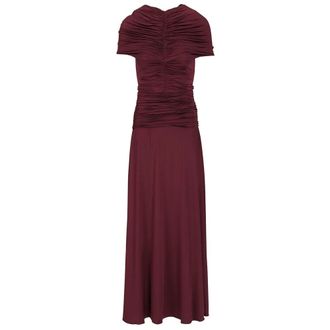Self Portrait Jersey Gathered Midi Dress - - Dresses - Damen - Rot - XS