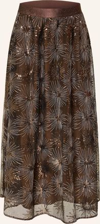 Oui Tüllrock Mit Pailletten Und Glitzergarn braun