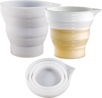 Generic Silikonformbecher - Epoxidmischungsmessbecher, Harzwerkzeuge Set | Langlebig Flexibles Material, Tropffreies Gossenausguss, Leicht Zu Reinigende Oberf