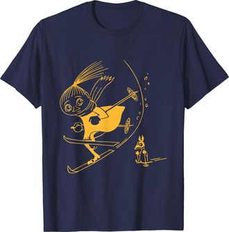 Moomin Yellow Mymble Skifahren Winter Spiele Sport T-Shirt