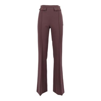 Elisabetta Franchi Femme, Pantalons, Rouge, Taille: 38 FR Double Crepe Pantalons