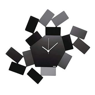 Alessi | La Stanza dello Scirocco MT19 B - Horloge Murale Design en Acier Inoxydable, Noir