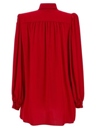 Valentino Garavani Silk Bow-Neck Blouse - Red