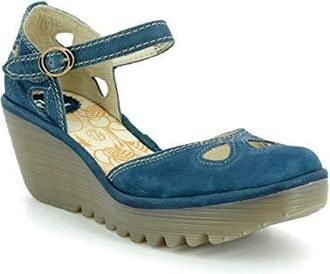 FLY London Femme Yuna Escarpins Bout fermé, Bleu (Blue), 36 EU