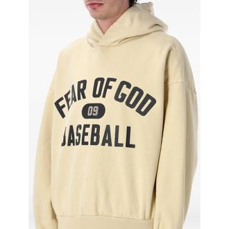 Fear of God Logo-Print Cotton Hoodie - Beige