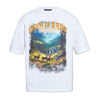 Dsquared2 T-Shirt mit Druck - - Tops - Herren - Wei&szlig; - S