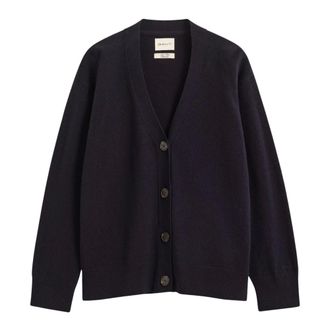 GANT Cardigan en laine dagneau superfine - Femme - Pulls - Bleu - Taille: 38 FR