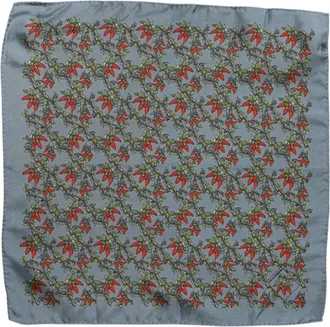 Dolce & Gabbana Gray Chilis Silk Square Men Foulard Scarf