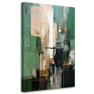 Artgeist Artgeist - Quadro Su Tela, Immagine Astrazione Industriale Verde Oro - 80x120