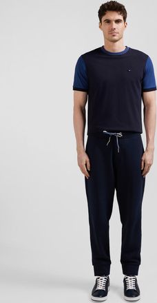Eden Park Pantalon Jogging En Molleton Gratt&eacute; Bleu Marine Coupe Relaxed