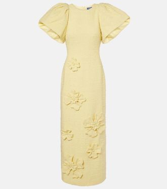 LEO LIN Robe longue Lucinda en tweed à fleurs