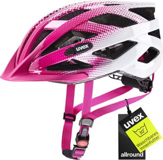 Uvex air Wing - Leichter Fahrradhelm für Damen und Herren - individuelle Größenanpassung - pink-White - 52-57 cm