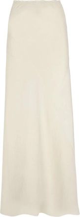 Cortana Femme, Jupes, Blanc, Taille: 34 FR Mona, jupe en lin et soie ivoire