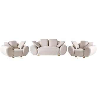 Beliani Sofa Set 4-Sitzer RINGEL Stoff Hellbeige