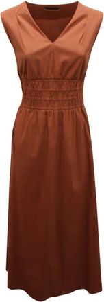 D.exterior Femme, Robes, Brun, Taille: 36 FR 60612 Robe Popeline Col V
