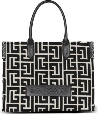 Balmain B-Army 42 Monogram Jacquard Tote Bag - - Bags - Damen - Schwarzk - ONE SIZE